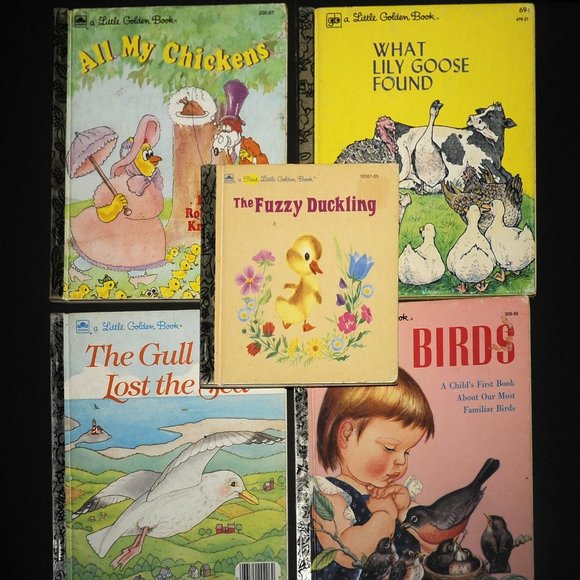 Little Golden Books | Other | Vtg Little Golden Books Lot Of 5 Bird ...